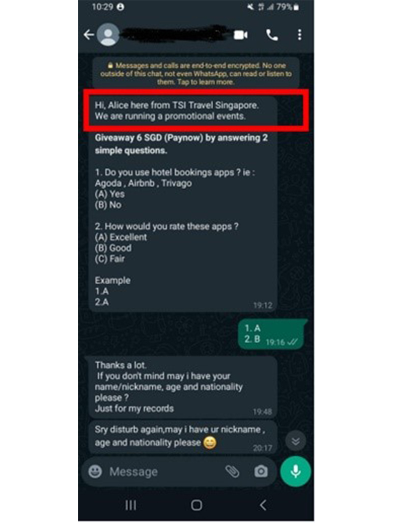 you guys got receive unsolicited whatsapp or telegram scam messages ...